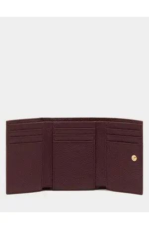 Bally Wallet In Dark Bordeaux Grained Leather
