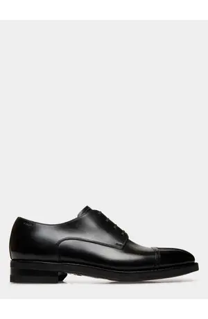 Bally Scribe Un Derby In Plain Calf Leather - Black
