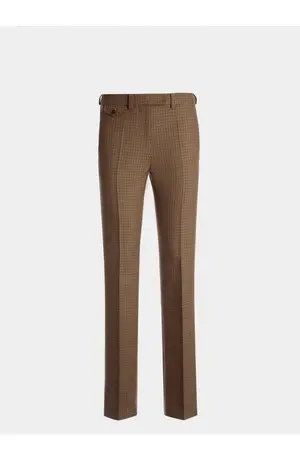 Bally Tailored Straight Leg Pants In Desert Wool - Brown