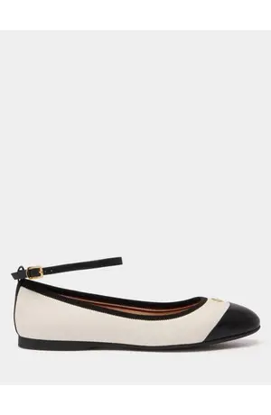 Bally Ysla Ballet Flat In Calf Leather - White