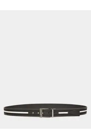 Bally Shiffie 35 Mm Reversible Belt Black+blk/bone+rut