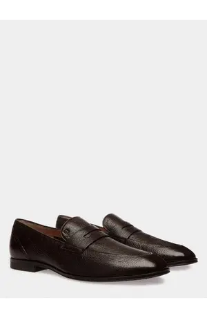 Bally Westminster Loafer In Deer Leather - Ebano 21