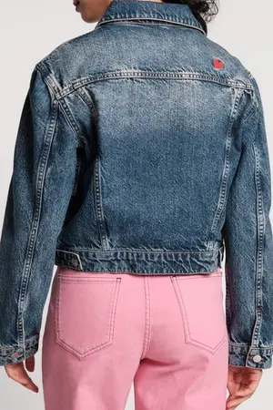 FRANCES VALENTINE Taylor Sweetheart Denim Jacket - Navy