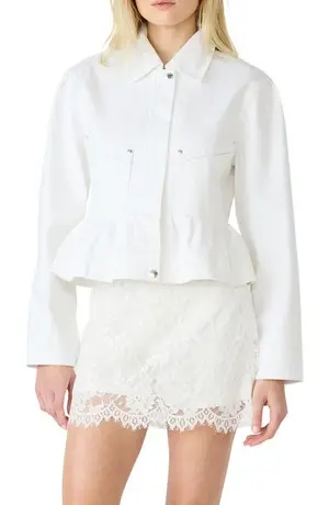 Steve Madden Sloan Peplum Jacket - Antique