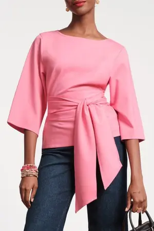 FRANCES VALENTINE Whitney Wrap Top - Pink