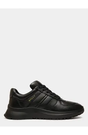 Bally Outline Sneaker In Calf Leather - Black/black