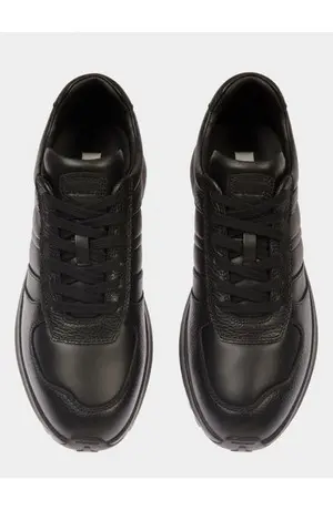 Bally Outline Leather Sneakers - Black/black