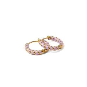 PIP POP Braided Hoop Earrings Lilac