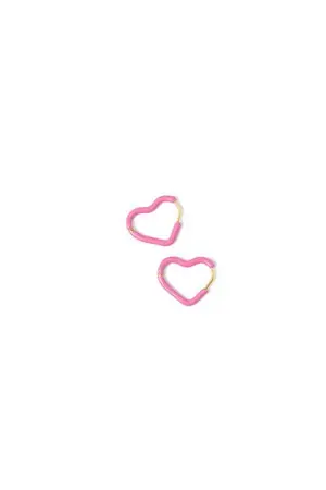 PIP POP Enamel Heart Hoop - Pink