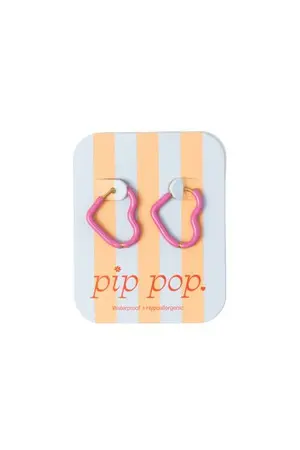 PIP POP Enamel Heart Hoop Earrings