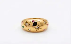 GEMINI JEWELRY Star Accent Statement Ring - Yellow
