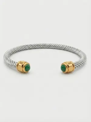 GEMINI JEWELRY Open Cable Cuff Bracelet - Silver