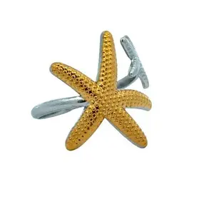 GEMINI JEWELRY Two Tone Starfish Adjustable Ring