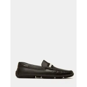 Bally Pilot Drivers In Leather And Fabric - Black
