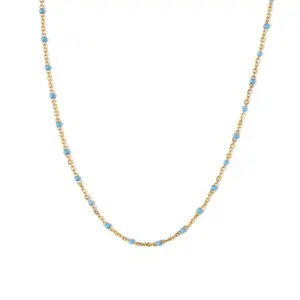PIP POP Enamel Bead Necklace - Blue