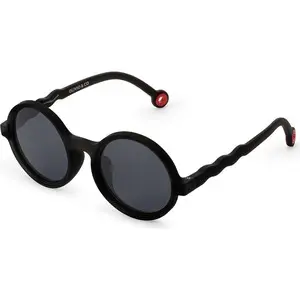 OLIVIO Youth Round Sunglasses Squid Black