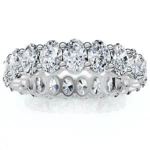 BLISS DIAMOND 3ct Oval Lab Grown Diamond Eternity Ring - 14k White Gold