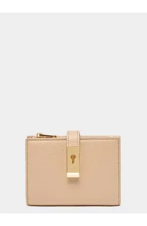 Bally Lock Me Wallet In Grained Leather - Sabbia 26+y Gold