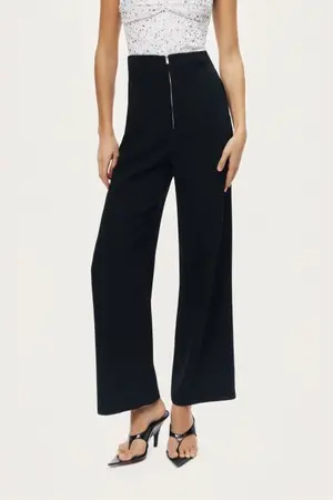 NOCTURNE High-waist Wide-leg Pants - Black