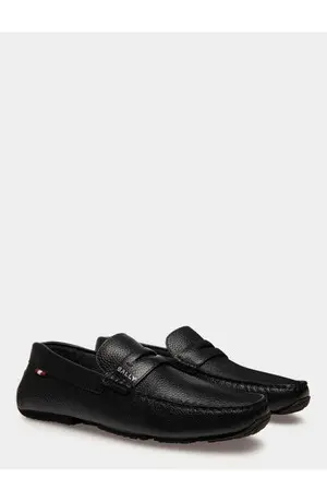 Bally Pilot Driver In Leather With Calf Leather Lining - Black