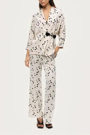 NOCTURNE Printed Wide-leg Trousers
