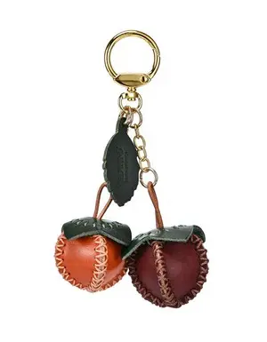 OLD TREND Simi Leather Fruit Key Charm - Caramel & Wine