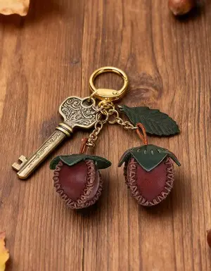 OLD TREND Simi Leather Fruit Key Charm