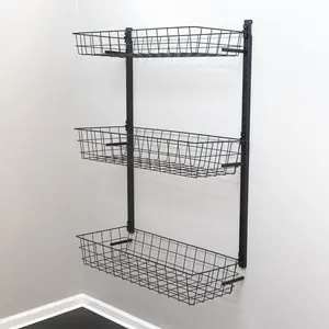 STOREYOUR G-basket | Adjustable Wall Storage System | Holds 120 Lbs - Black