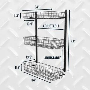 STOREYOUR G-basket | Adjustable Wall Storage System | Holds 120 Lbs