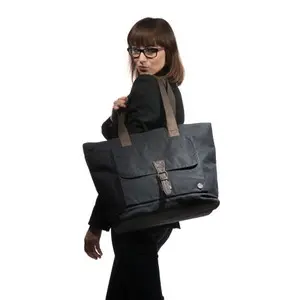 TOKEN Waxed Montague Tote Bag - Black