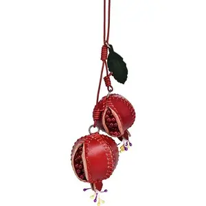 OLD TREND Genuine Leather Botanical Fruit Charm - Red