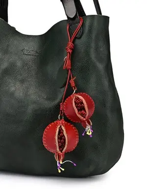 OLD TREND Genuine Leather Botanical Fruit Charm - Red