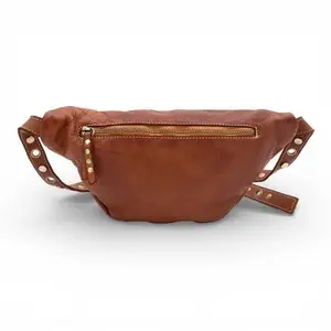 BOLSA NOVA Baby Bella Washed Italian Leather Belt Bag - Cognac