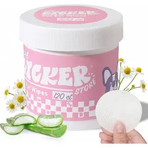 THE LICKER STORE Hypoallergenic Dog Eye & Tear Stain Wipes With Chamomile & Oat Kernel - White - 1pack (120ct)