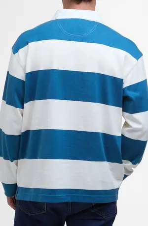 Barbour Broome Stripe Cotton Rugby Shirt - Midnight