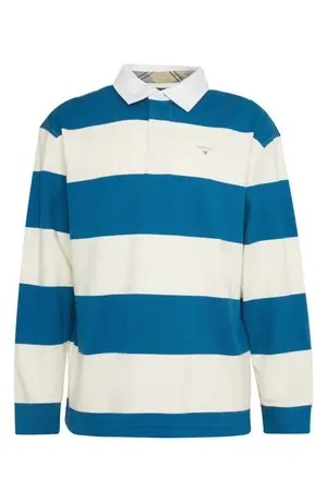 Barbour Broome Stripe Cotton Rugby Shirt - Midnight