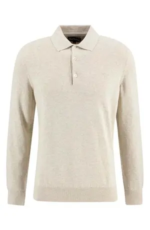 Barbour Long Sleeve Cotton Polo - Neutral