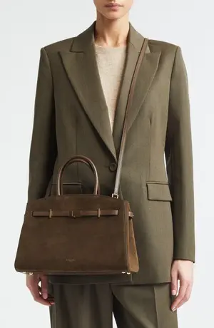 DEMELLIER The Midi Hudson Suede Satchel