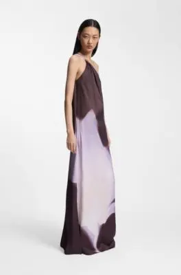 BOSS One-shoulder Floral Print Dress