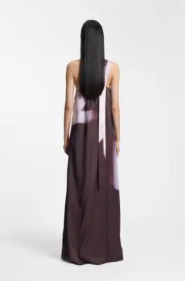 BOSS One-shoulder Floral Print Dress