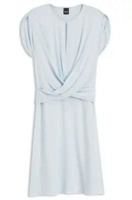 BOSS Wrap-detailed Dress - Light Blue