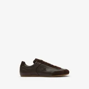 Burberry Leather Knight Runner Sneakers - Moorhen Brown