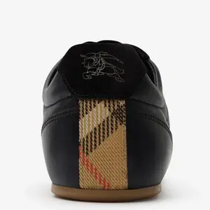 Burberry Leather Knight Runner Sneakers - Black
