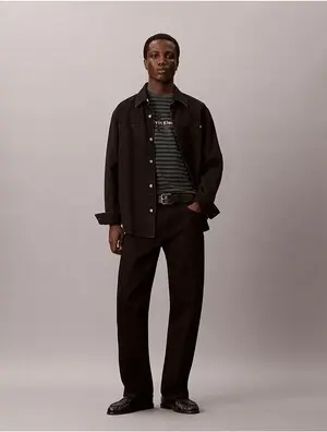 Calvin Klein Monologo Graphic Stripe Classic T-shirt - Sycamore