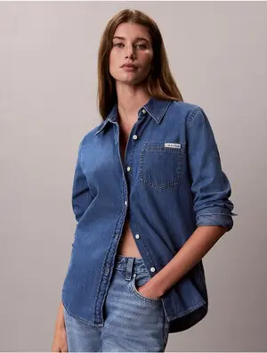 Calvin Klein Denim Classic Button-down Shirt - Submerged Blue