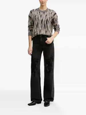 Sisley Embellished Five-pocket Jeans