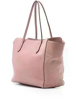 Gucci Medium Leather Swing Tote Bag - Pink