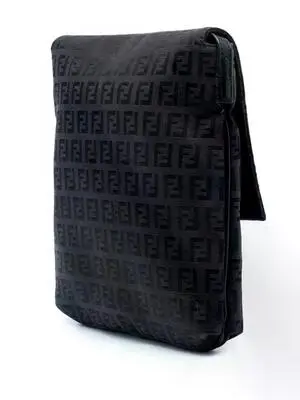 Fendi Zucchino Canvas Crossbody Bag - Black