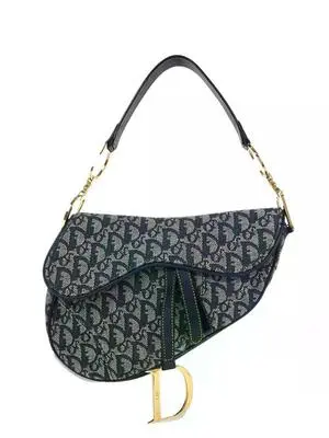 Dior 2000 Saddle Oblique Jacquard Tote Bag - Blue