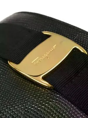 FERRAGAMO 1990-2000s Textured Leather Backpack - Black
